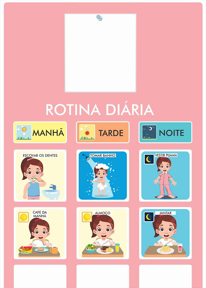 Rotina Diaria vertical manhã - tarde- noite - Voz em papel