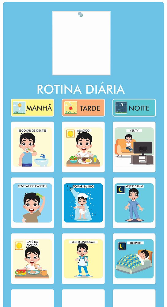 Rotina Diaria vertical manhã - tarde- noite - Voz em papel