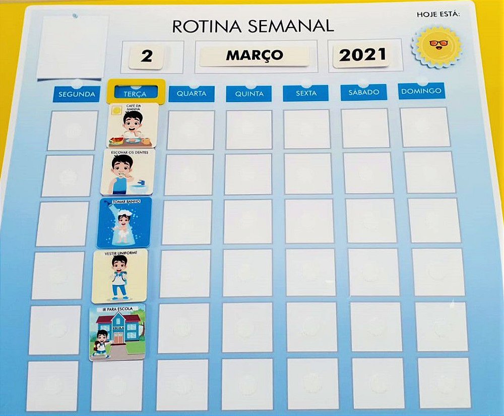 Rotina Semanal com Calendário - Voz em papel