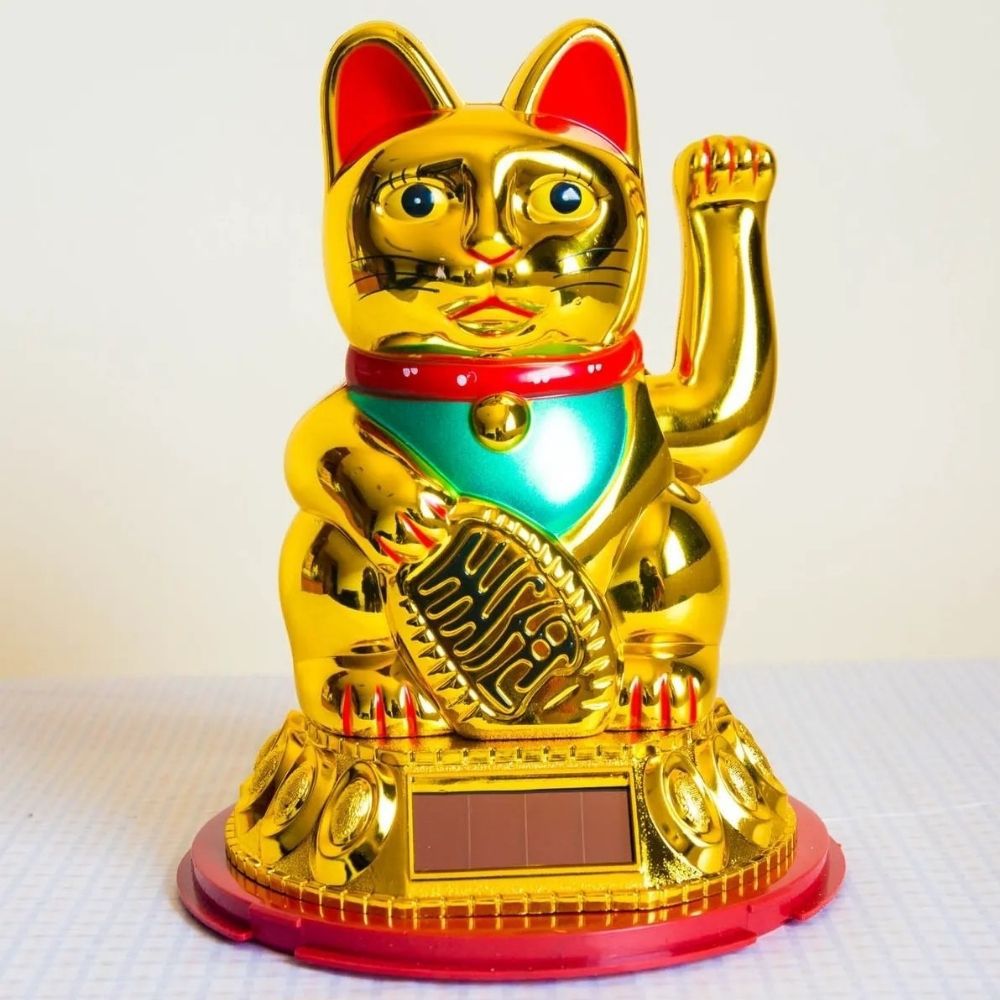 Gatinho Da Sorte Gato Solar Balança A pata - Maneki Neko Japonês - mjs ...