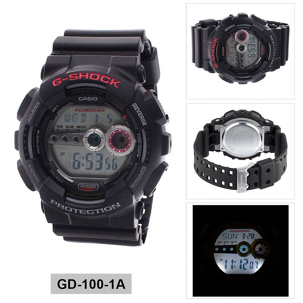 CASIO G-SHOCK GD-100-1ADR - GMTmenos3 por Leandro Amorim