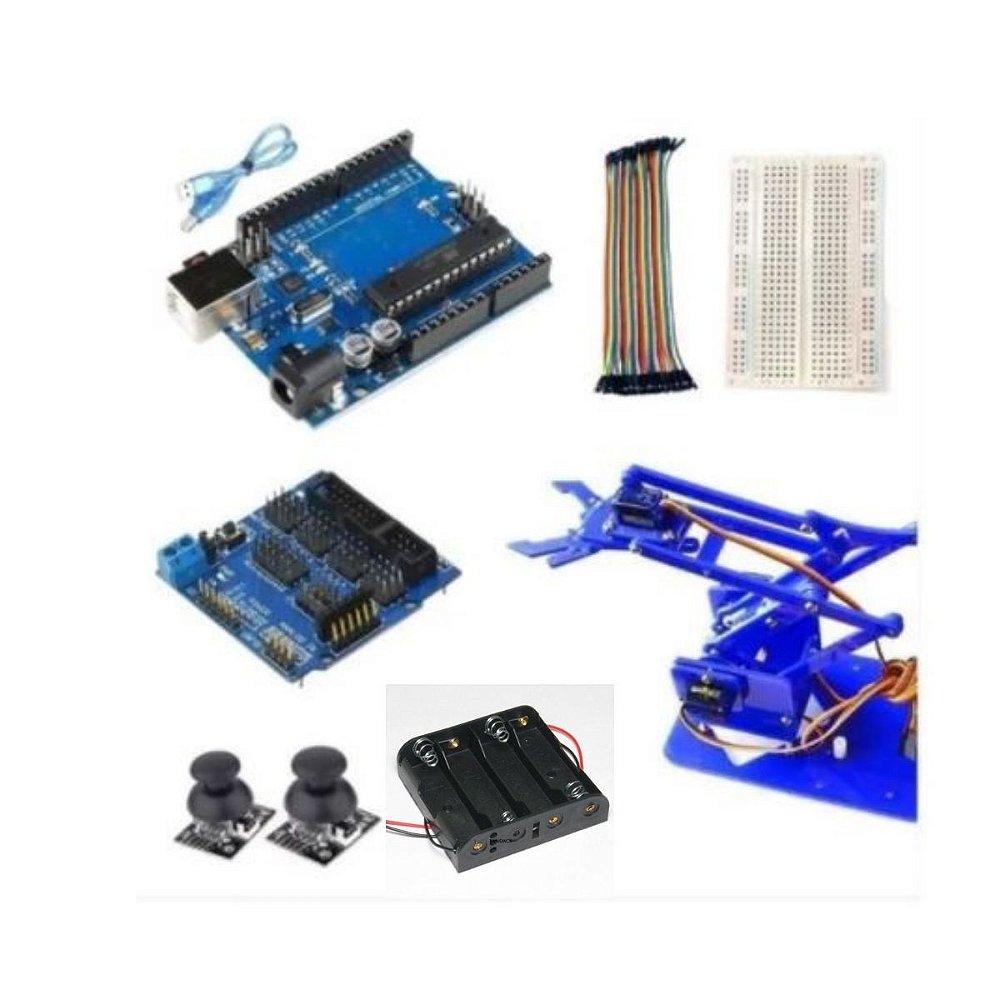 Kit Braço Robótico em Acrílico - AZUL - ARDUCORE - Robótica Educacional ...