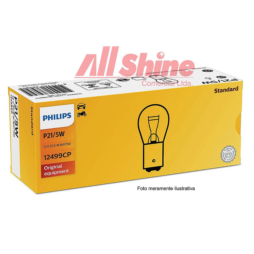 Lâmpada PHILIPS - 12V 21/5W - ( 1034 - 2 Polos Pino Desenc. ) - All Shine Lâmpada PHILIPS - 12V 21/5W - ( 1034 - 2 Polos Pino Desenc. ) - All Shine