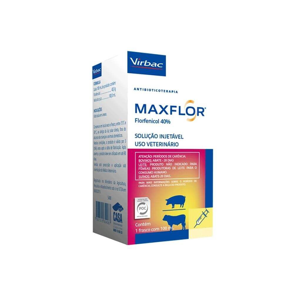 Maxflor - Florfenicol 40% 100mL - Virbac - Agrocampo Giordani: Produtos ...