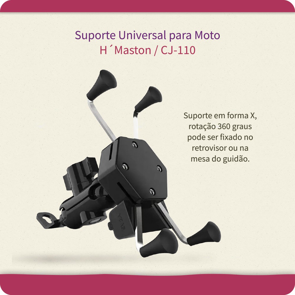 Suporte Universal para Moto H´Maston CJ-110 - Fornecedor Atacado