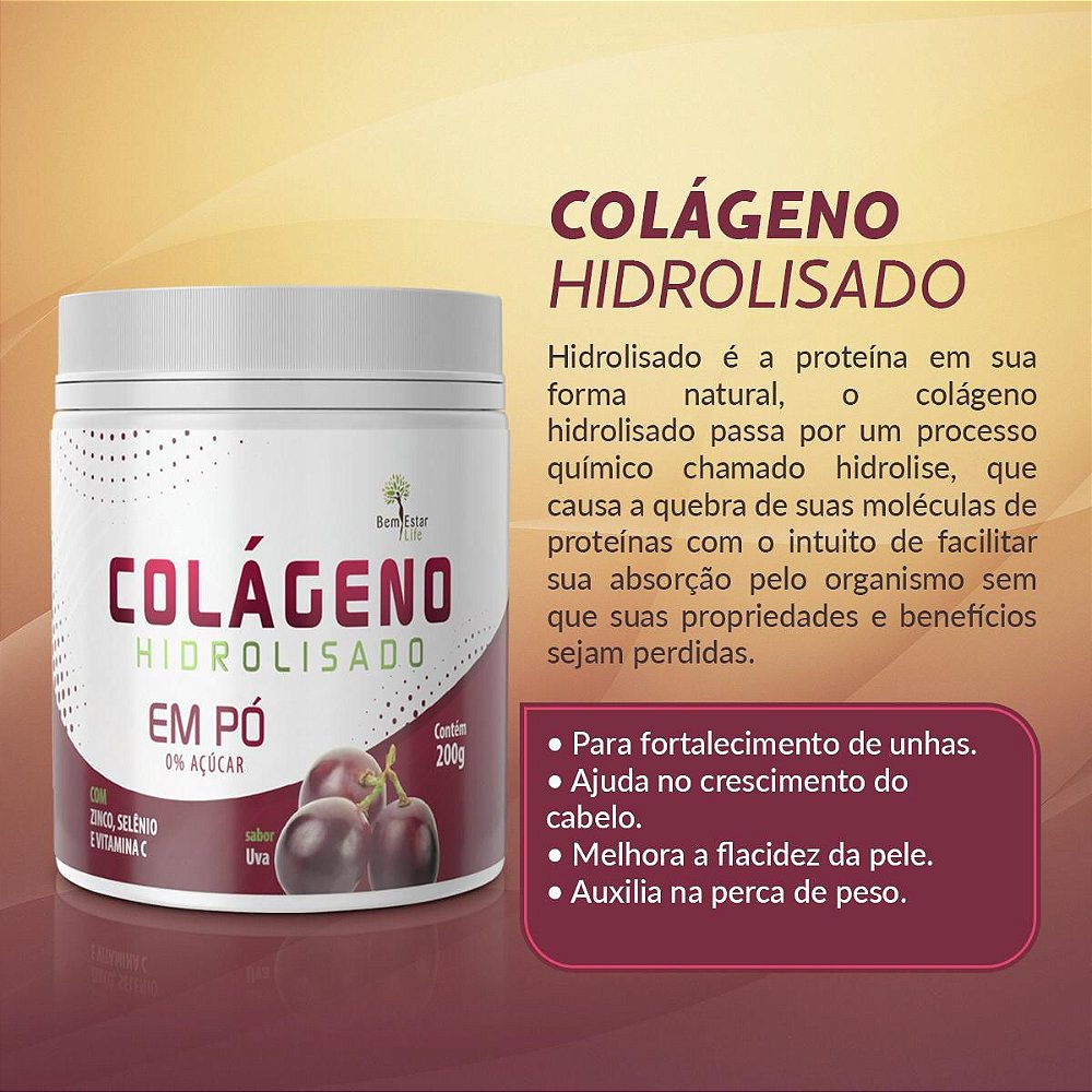 COLÁGENO HIDROLISADO EM PÓ - bem estar life genislaine