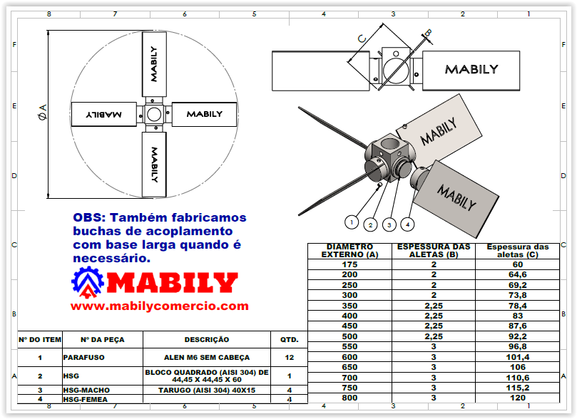 Hélices Impelidores para tanques com agitadores e misturadores ...