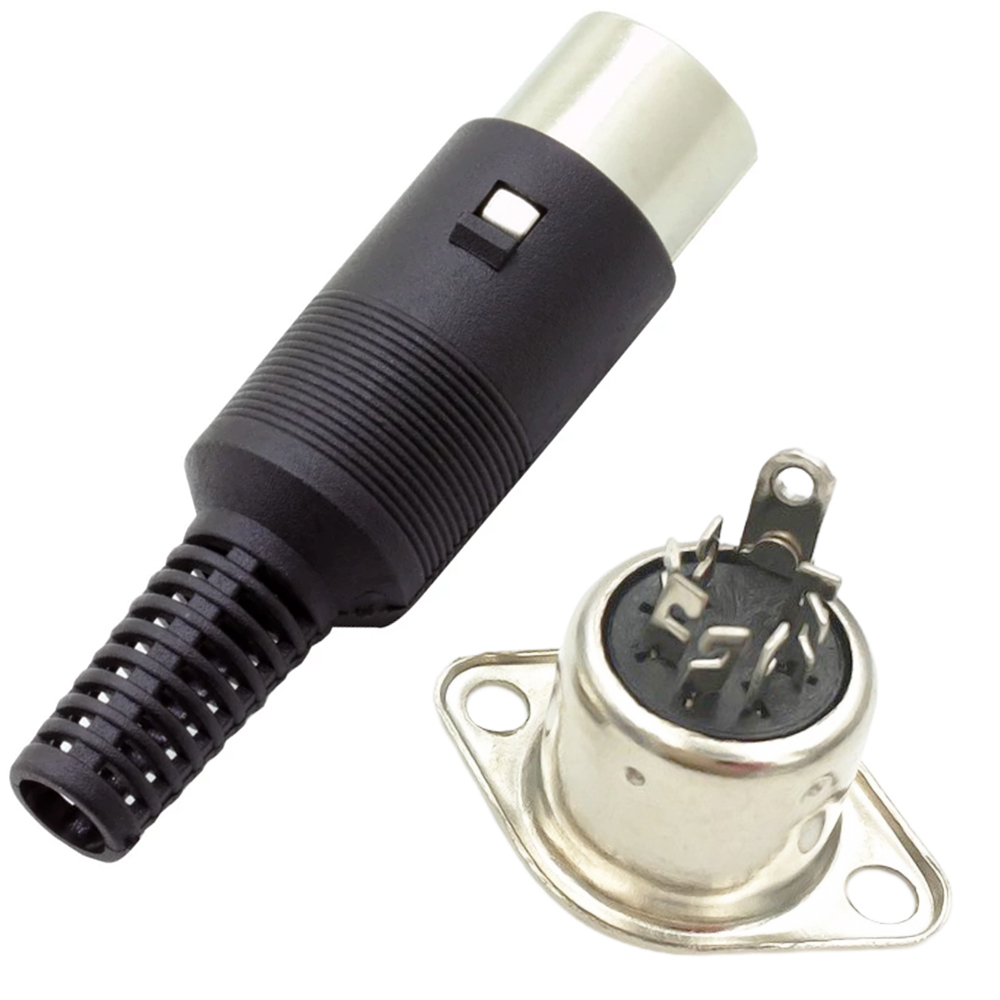 Conector 7 Pinos DIN Conjunto Macho Cabo e Fêmea Lado Painel - ON ...