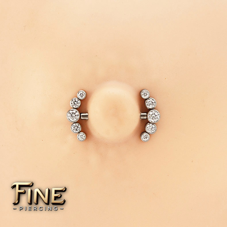 Piercing de Mamilo em Titânio com Mini Clusters de Zircônias - Fine ...