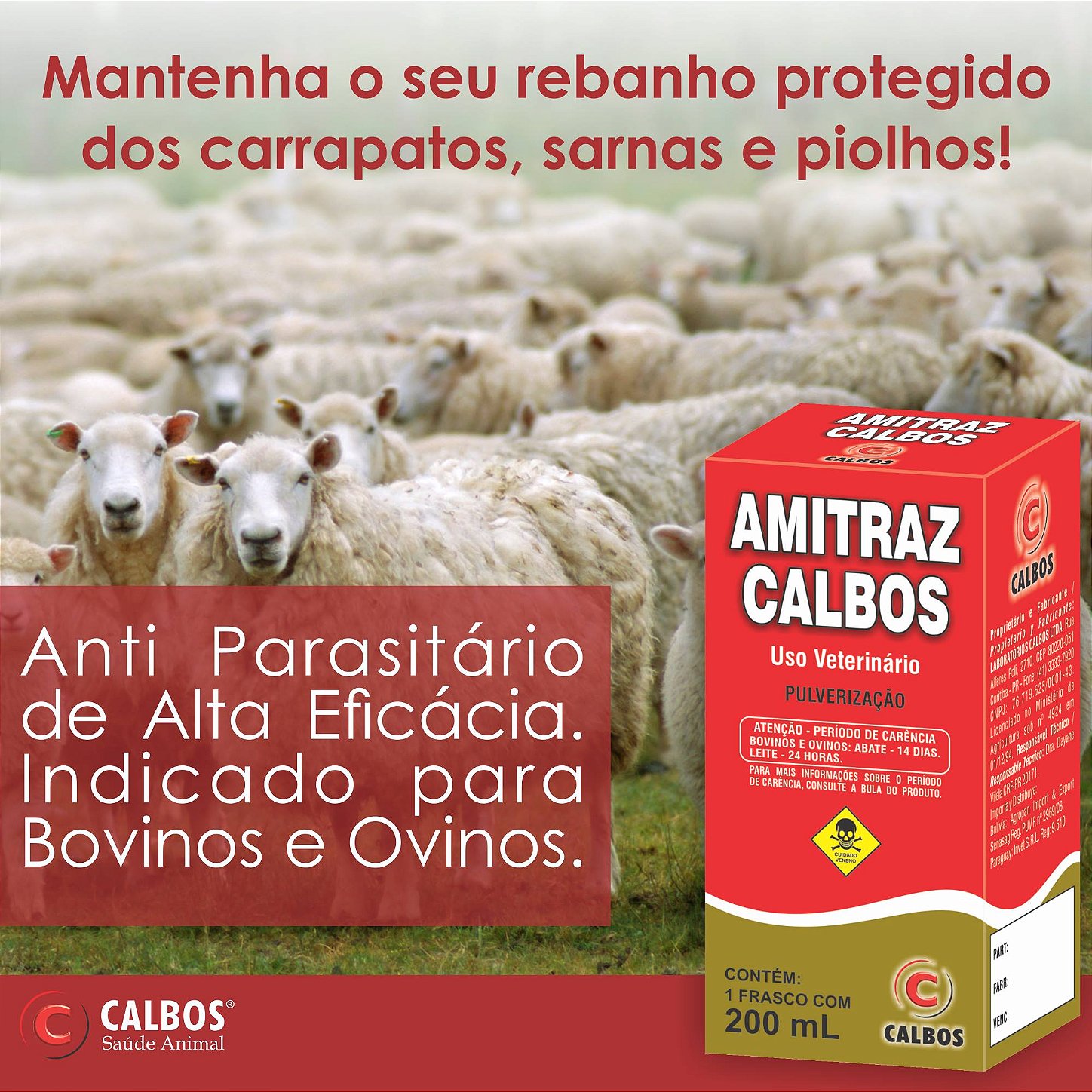 AMITRAZ CALBOS 200ML - VANGUARDA DO AGRO