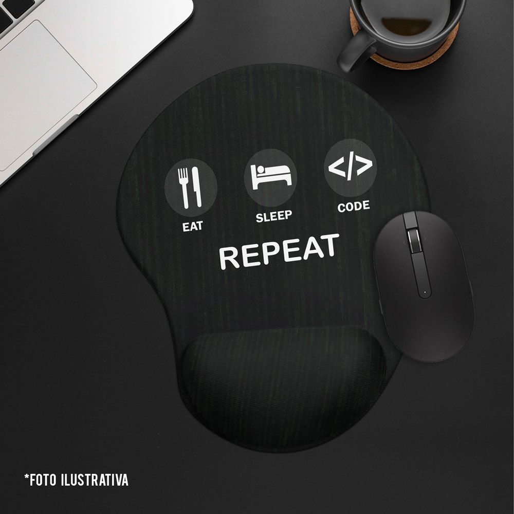 Mouse pad Ergonômico Rotina do Programador - Camicado