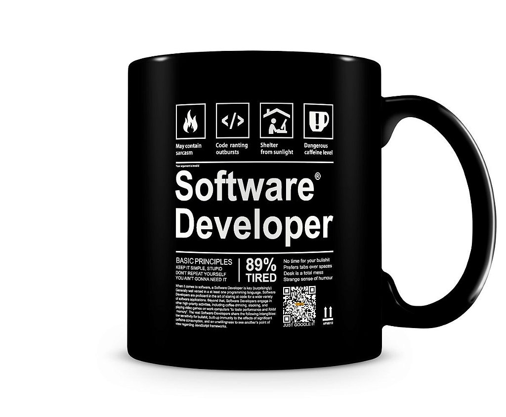 Caneca Software Developer Black - Camicado