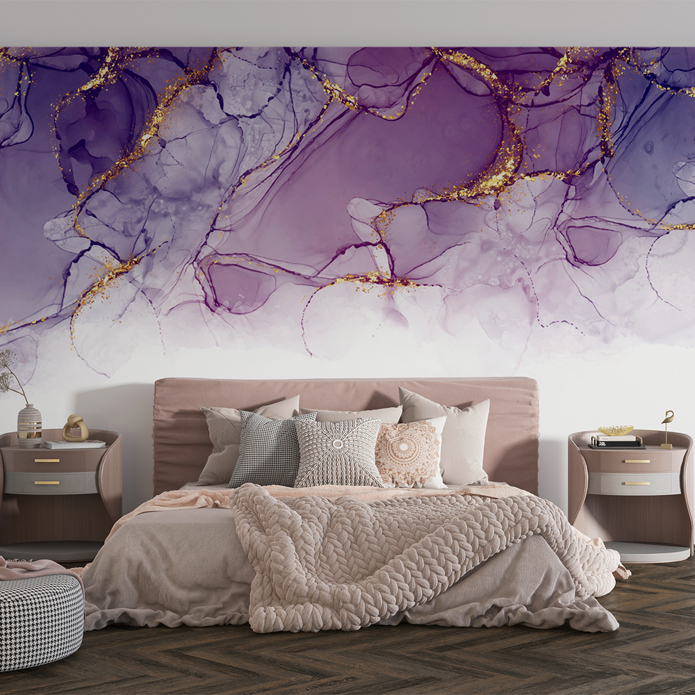 Papel De Parede Roxo E Branco Para Quarto Papel De Parede Para Quarto