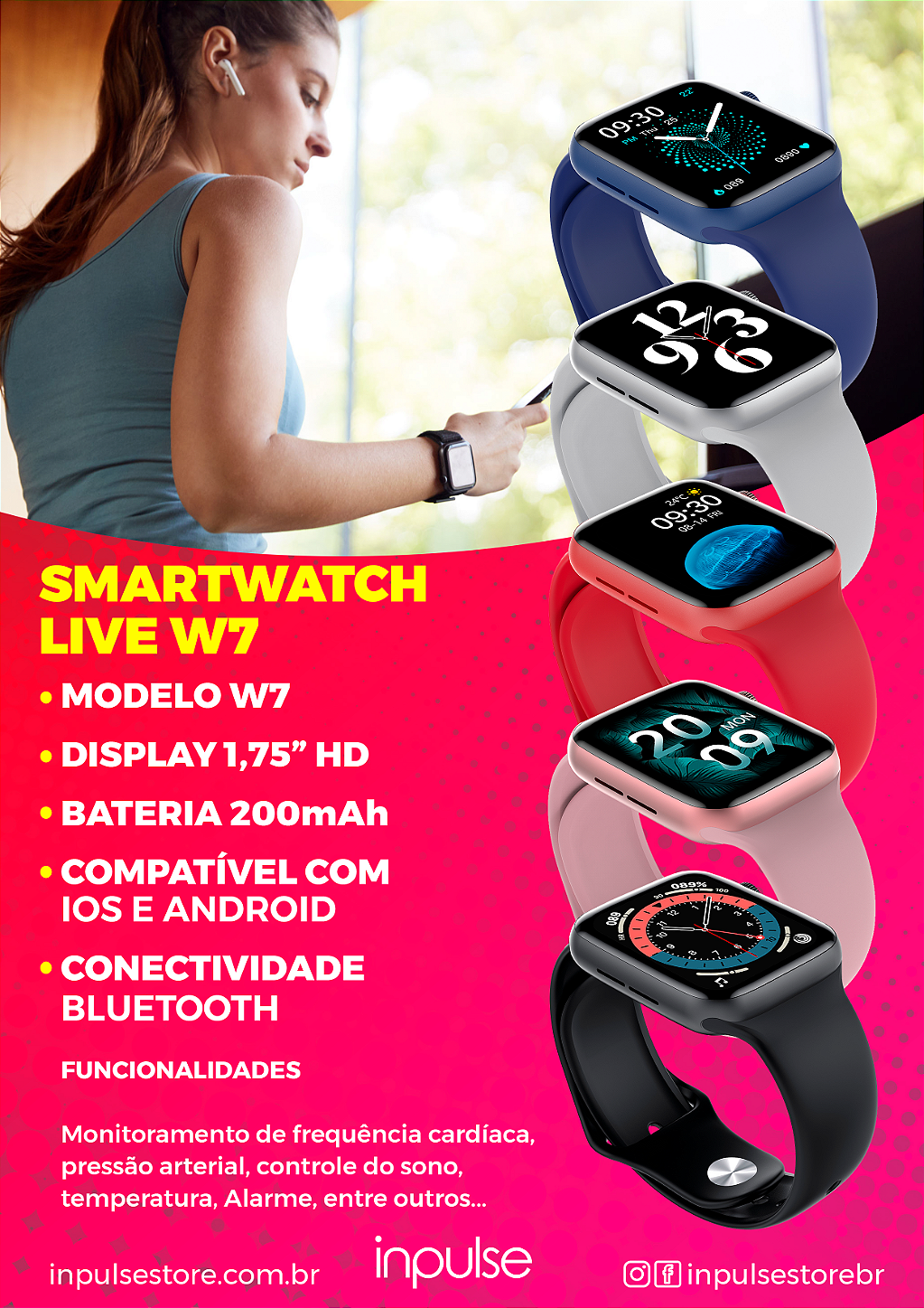 SmartWatch TAQUION X4 Tela 1,75" Inpulse - Acessórios para celular l ...