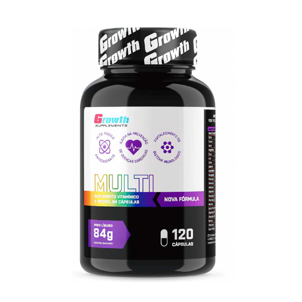Suplemento Alimentar Multivitaminico Growth Supplements 120 Capsulas ...