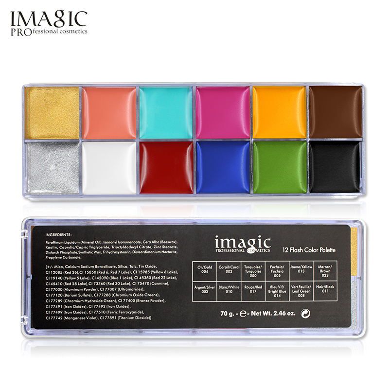 IMagic Cosmetics 12 COLOR BODY PAINTING 1 Gorgeous colors Paleta Multiuso Imports MDM