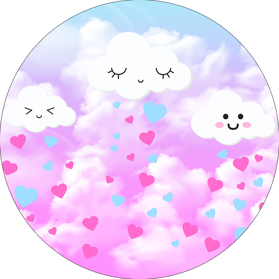 Rosa De Amor Azul Muster Mit Herzen. Flache Skandinavischen Stil Für