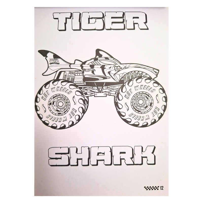 hot wheels tiger shark coloring pages