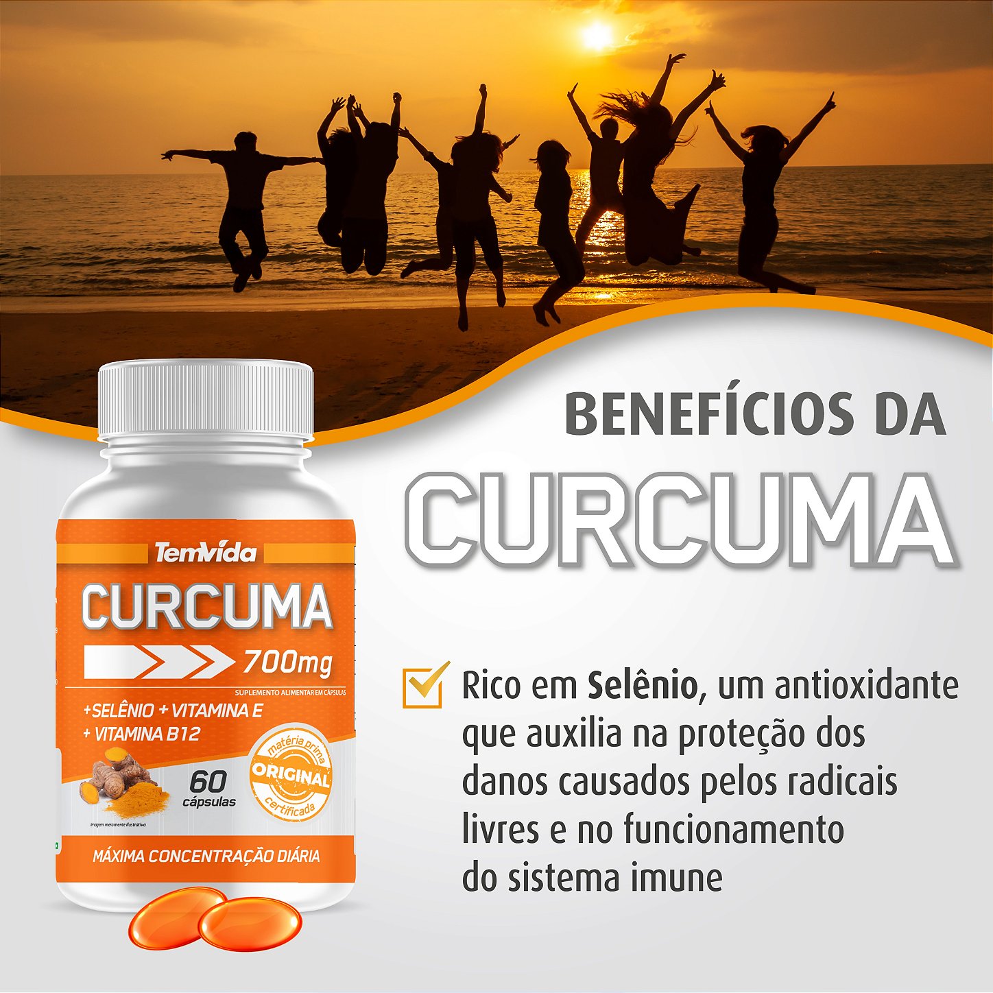 Cúrcuma 60 Cápsulas 700mg Tem Vida - Loja Tem Vida