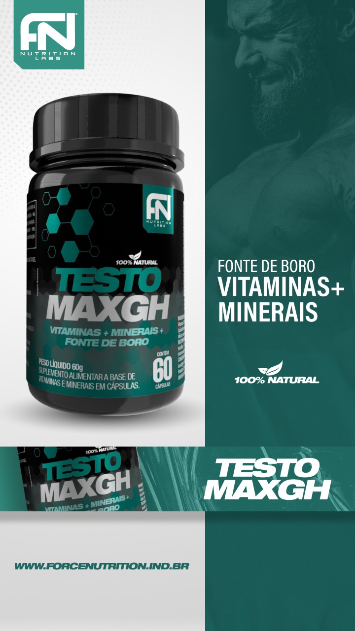Testo Max GH Fonte de Boro 60 Capsulas Force Nutrition Labs FN - Force ...