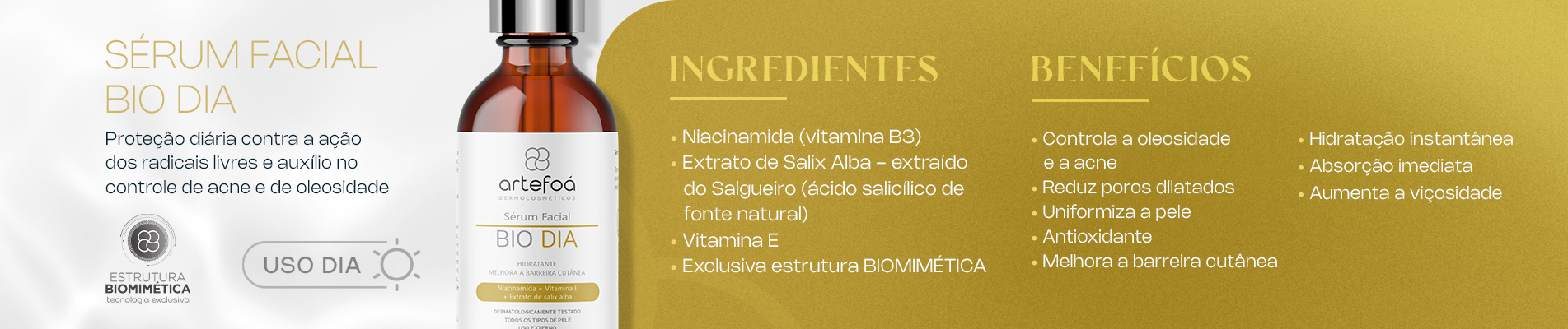Bio Dia - Sérum Facial (Niacinamida, Ext Salgueiro) - 30ml Artefoá ...