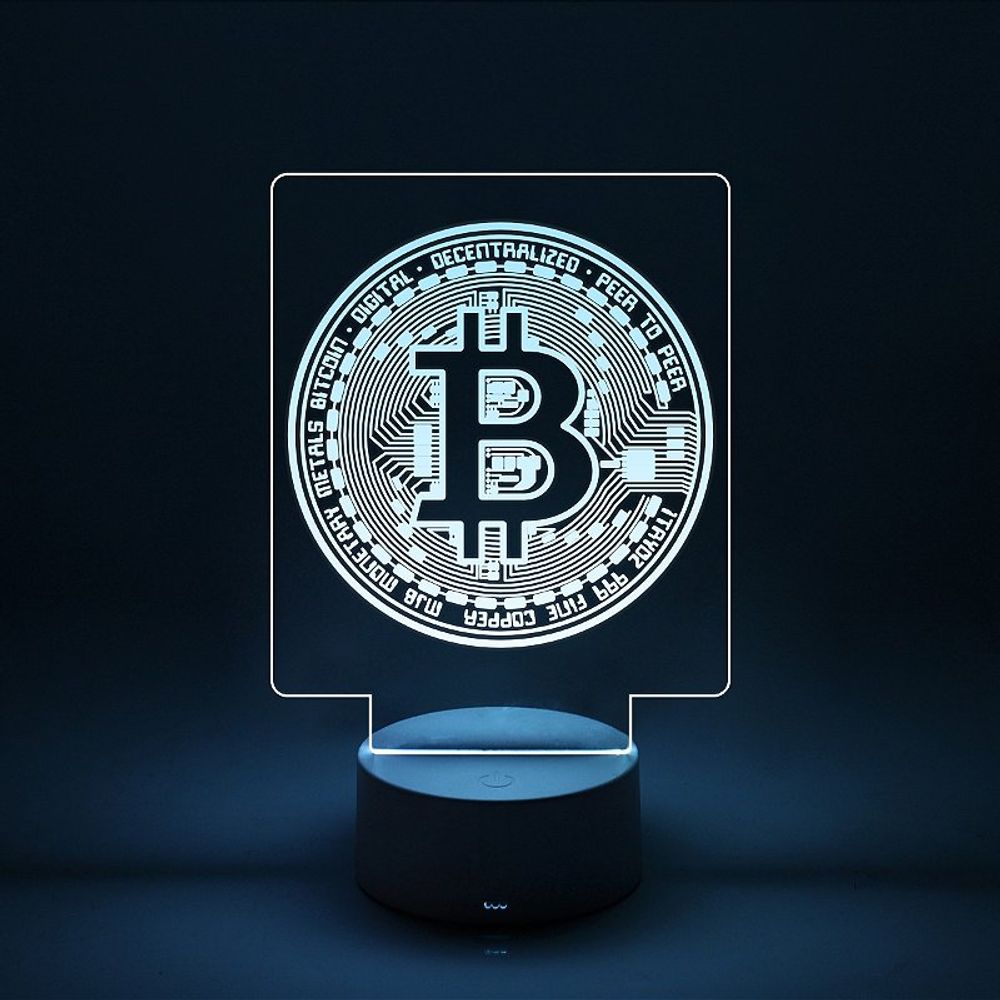 Luminária Led 3D Bitcoin - Iluminação Moderna e Versátil - Números de ...