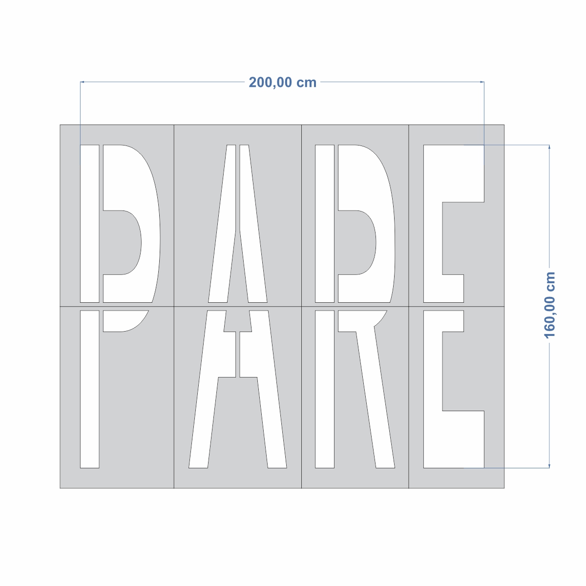 Gabarito Molde Vazado Em Chapa Para Pintura Legenda PARE 200x160cm - Números de Casas - Números ...