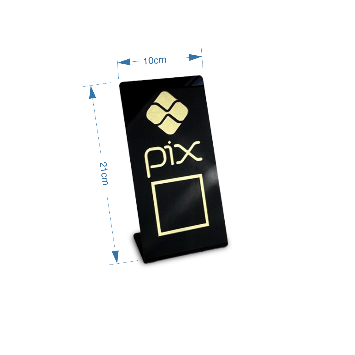 Display em Acrílico Preto com Letra "Pix" em Acrílico Dourado - Números ...