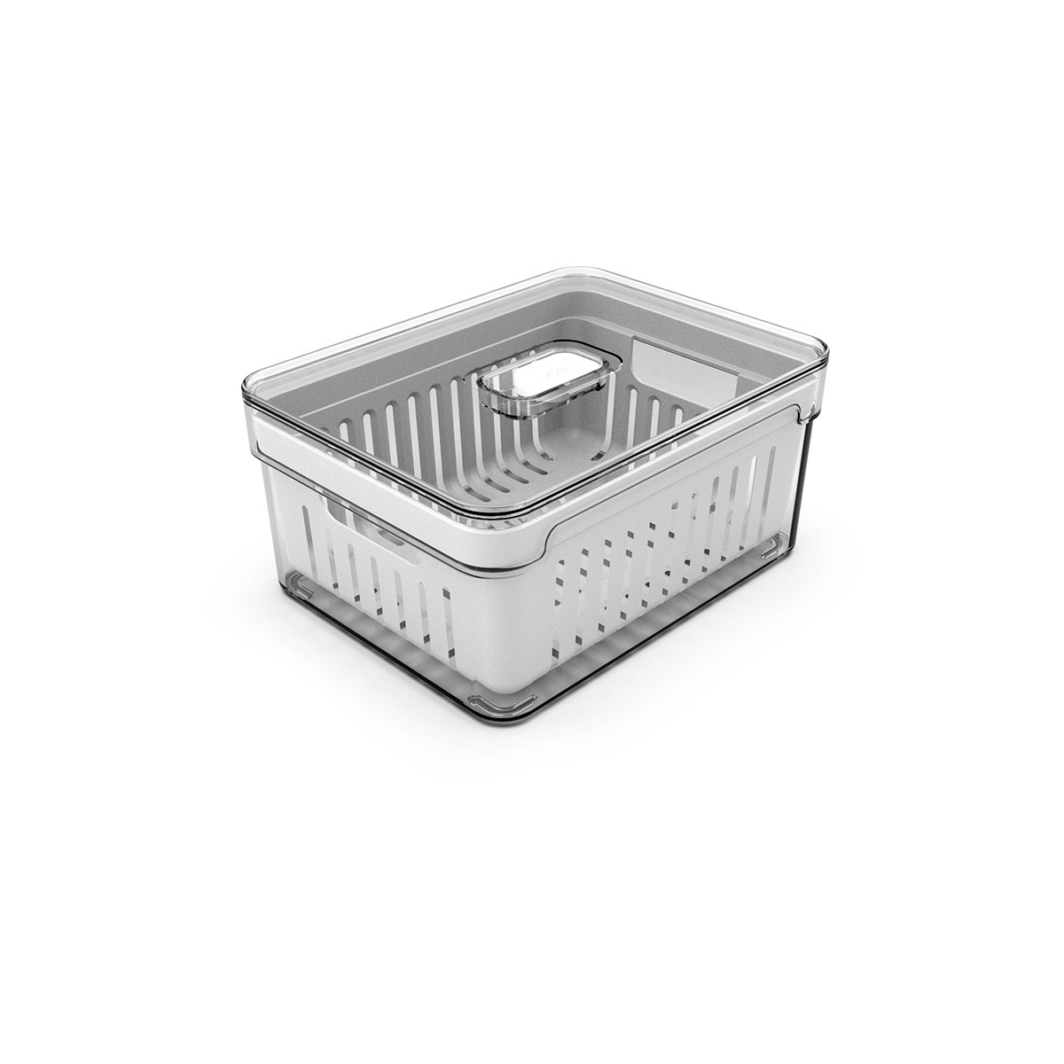 Organizador De Geladeira Com Cesto e Tampa Clear Fresh 2,2 Litros ...