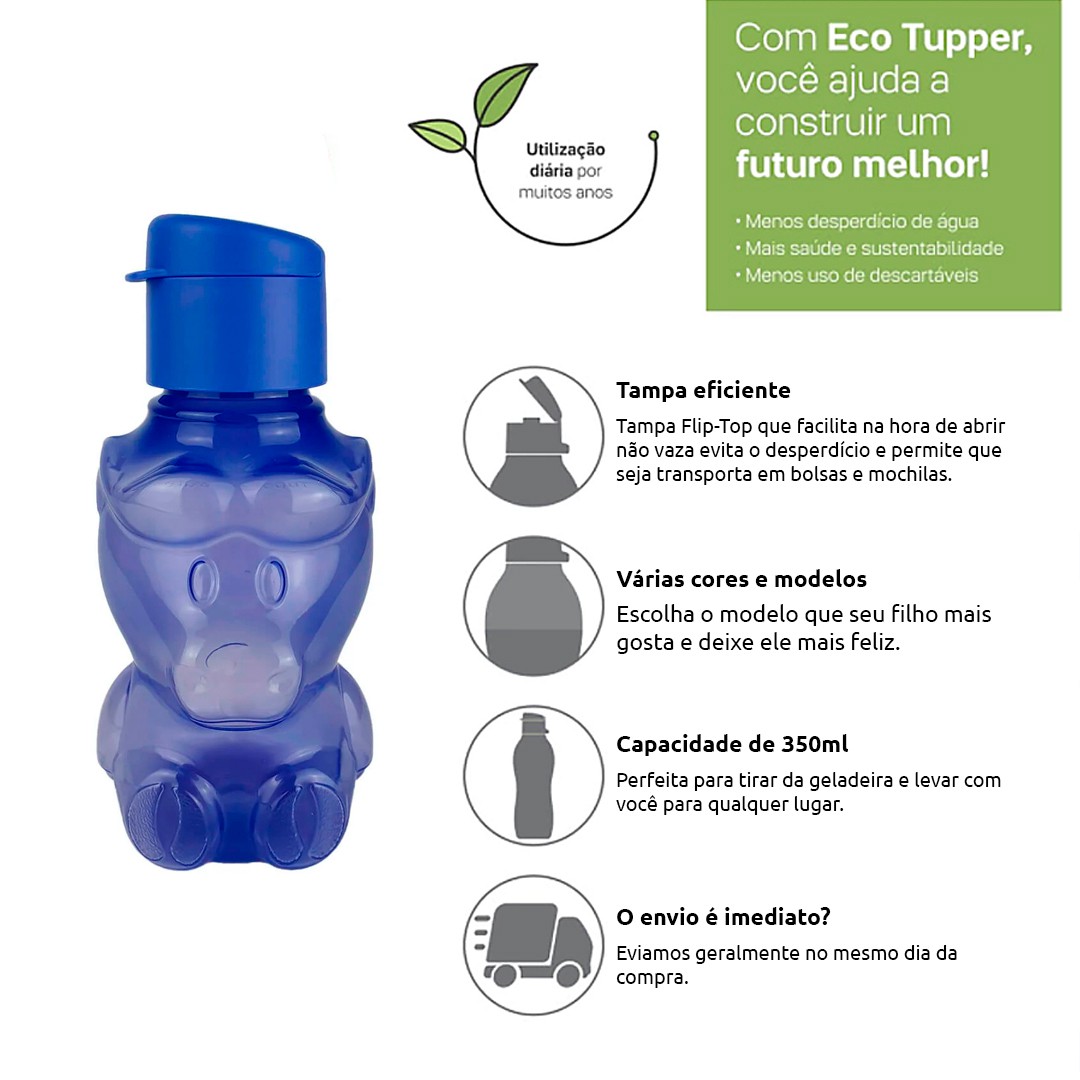 Garrafinha Tupperware Eco Kids 350ml Vários Modelos - Comprar Tupperware Online? Wareshop - Loja ...