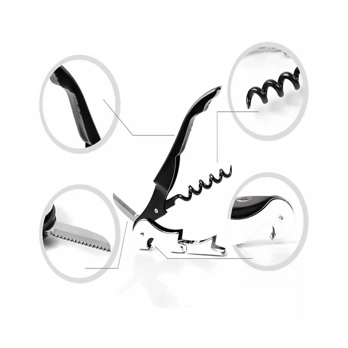 Kit para Vinho Inox 4 peças - Saca Rolha e Tampa Dosador - Comprar ...