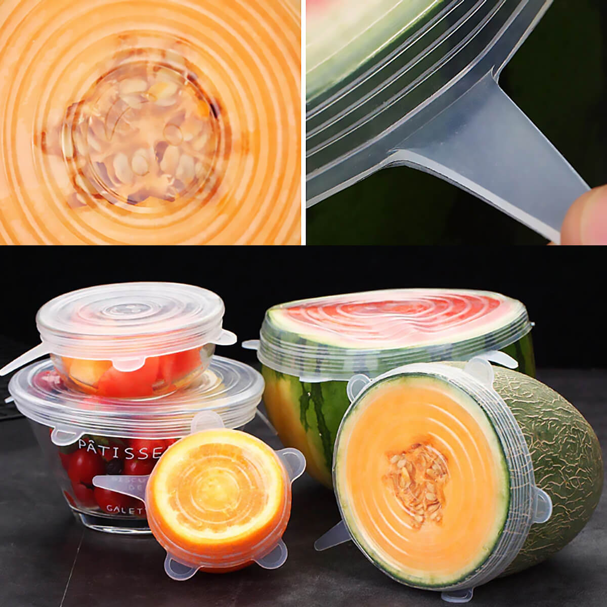 Kit Tampas de Silicone 6 peças - Use em Todos os Potes - Comprar ...