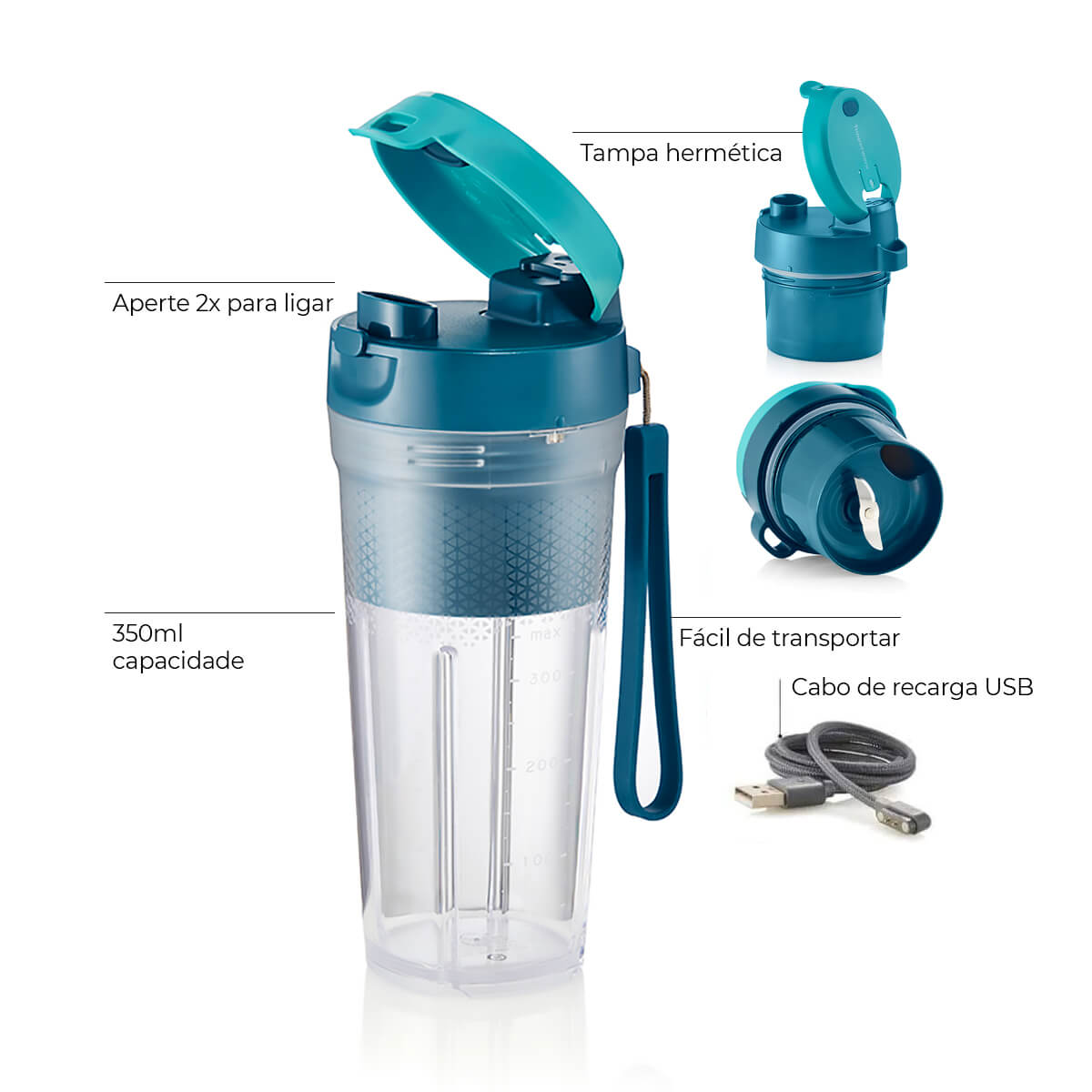 Tupperware Mixer UrbanMax Portátil 350ml Recarregável - Comprar ...