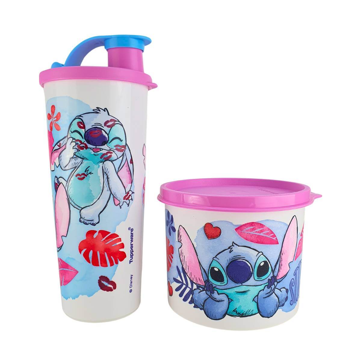 Kit Tupperware Redondinha 500ml + Copo com Bico 470ml Stitch - Comprar ...