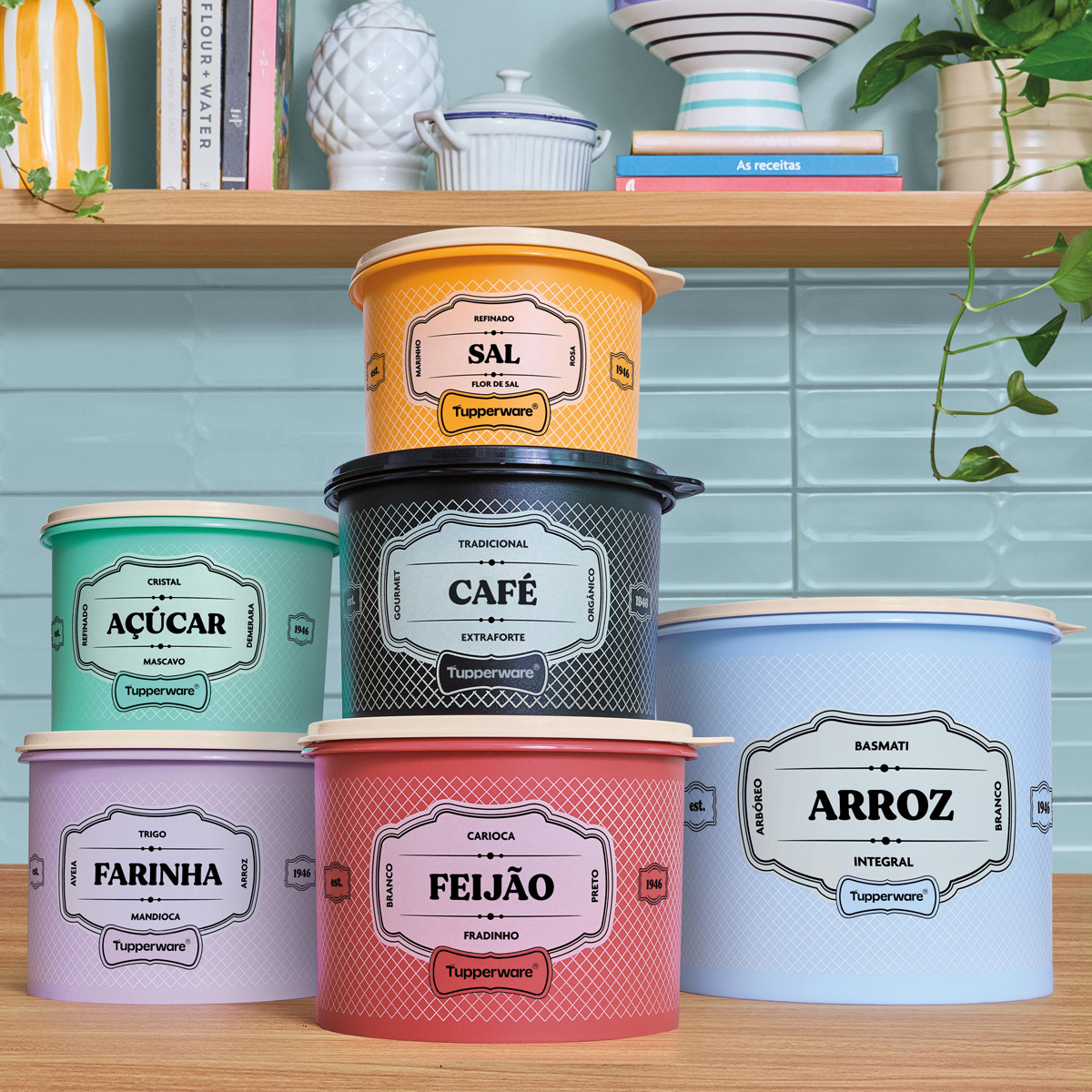 Kit Tupperware Caixa Mantimento Essences 6 peças - Comprar Tupperware ...