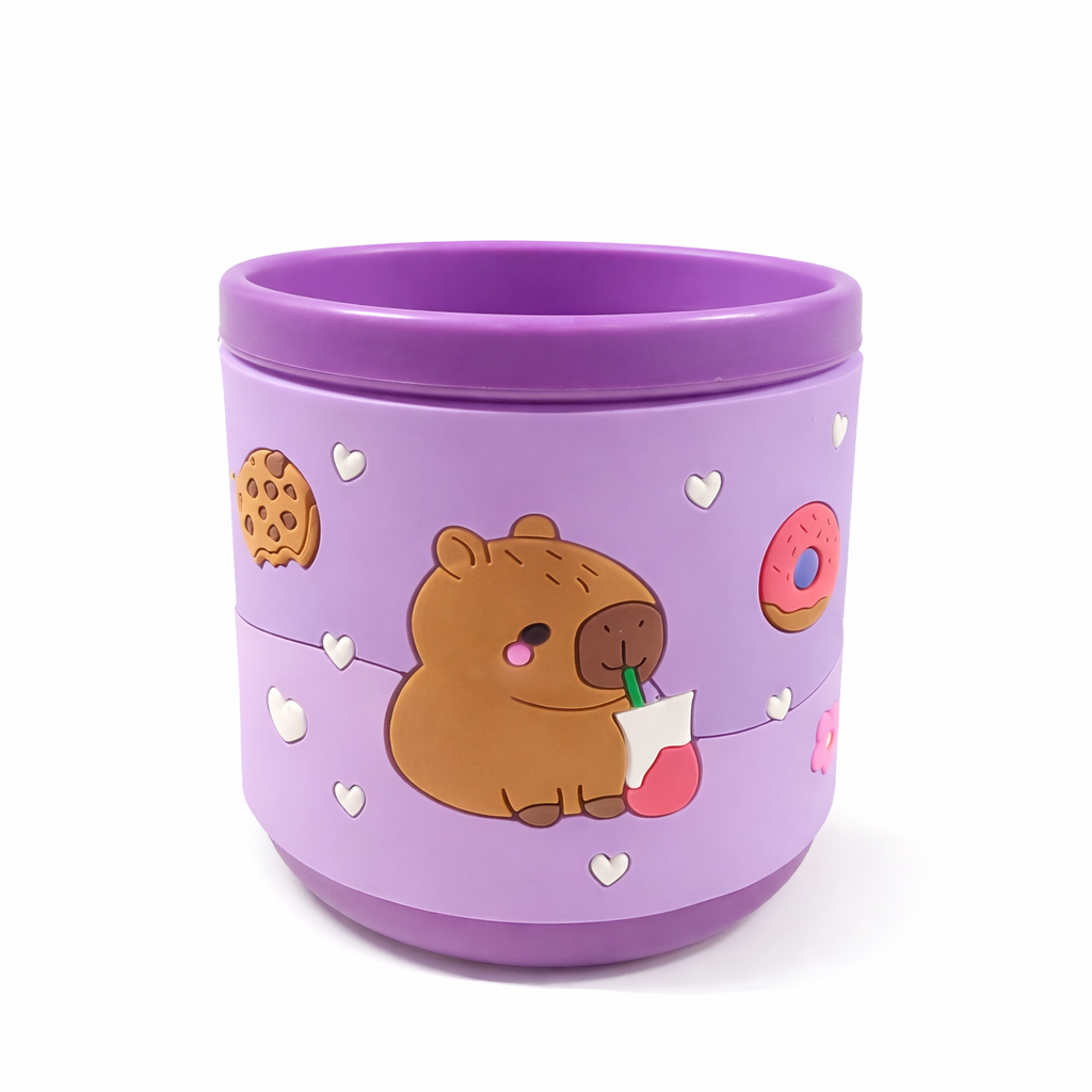Caneca Infantil Capivara Emborrachada Alto Relevo 3D 200ml Roxa ...
