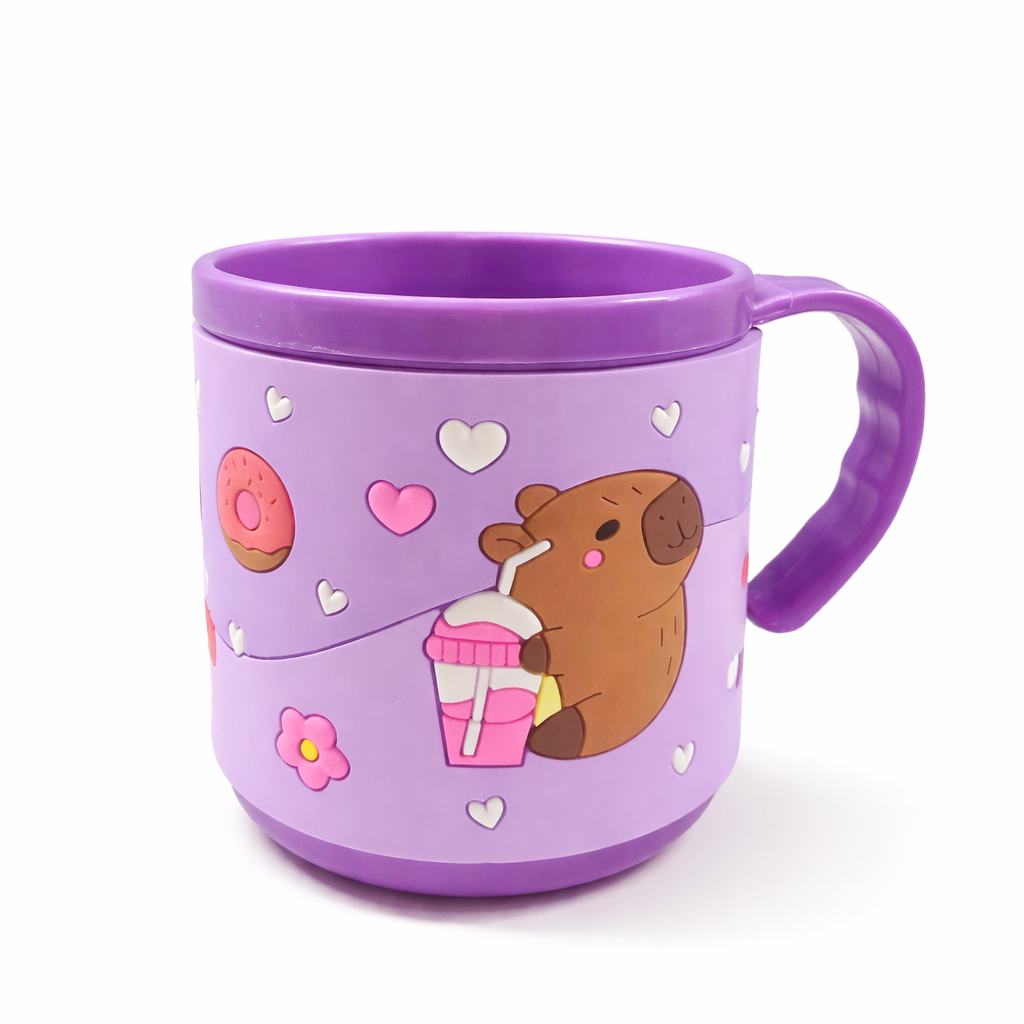Caneca Infantil Capivara Emborrachada Alto Relevo 3D 200ml Roxa ...