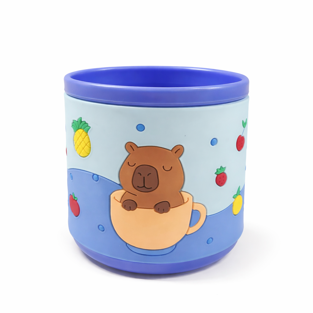 Caneca Infantil Capivara Emborrachada Alto Relevo 3D 200ml Azul ...