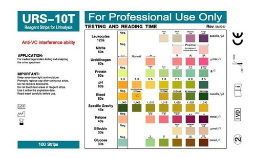 Tiras Reagentes Para Análise Urinária Sensi 10 Cral 100 unidades - QuantumW