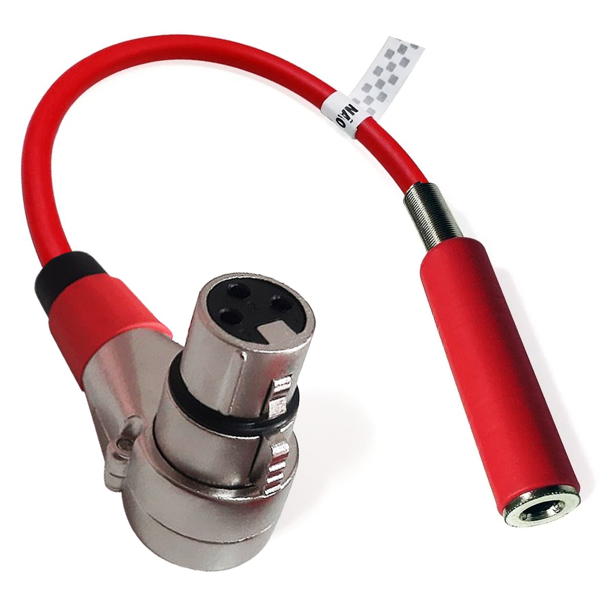 Adaptador XLR 90 graus (macho ou femea) P10 femea de 20 cm - Custom Cabos