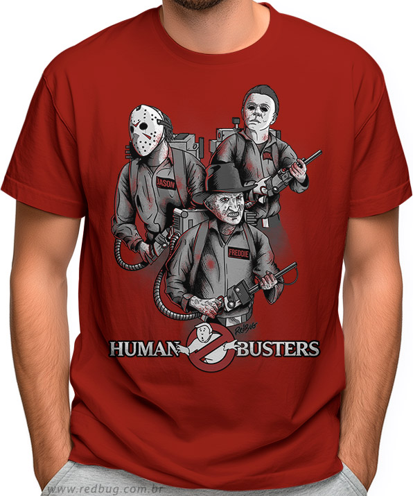 Camiseta Human Busters! Geek, nerd e pop é na RedBug - RedBug Camisetas