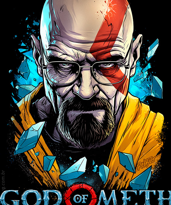 Camiseta God of Meth! Geek, nerd e pop é na RedBug - RedBug Camisetas