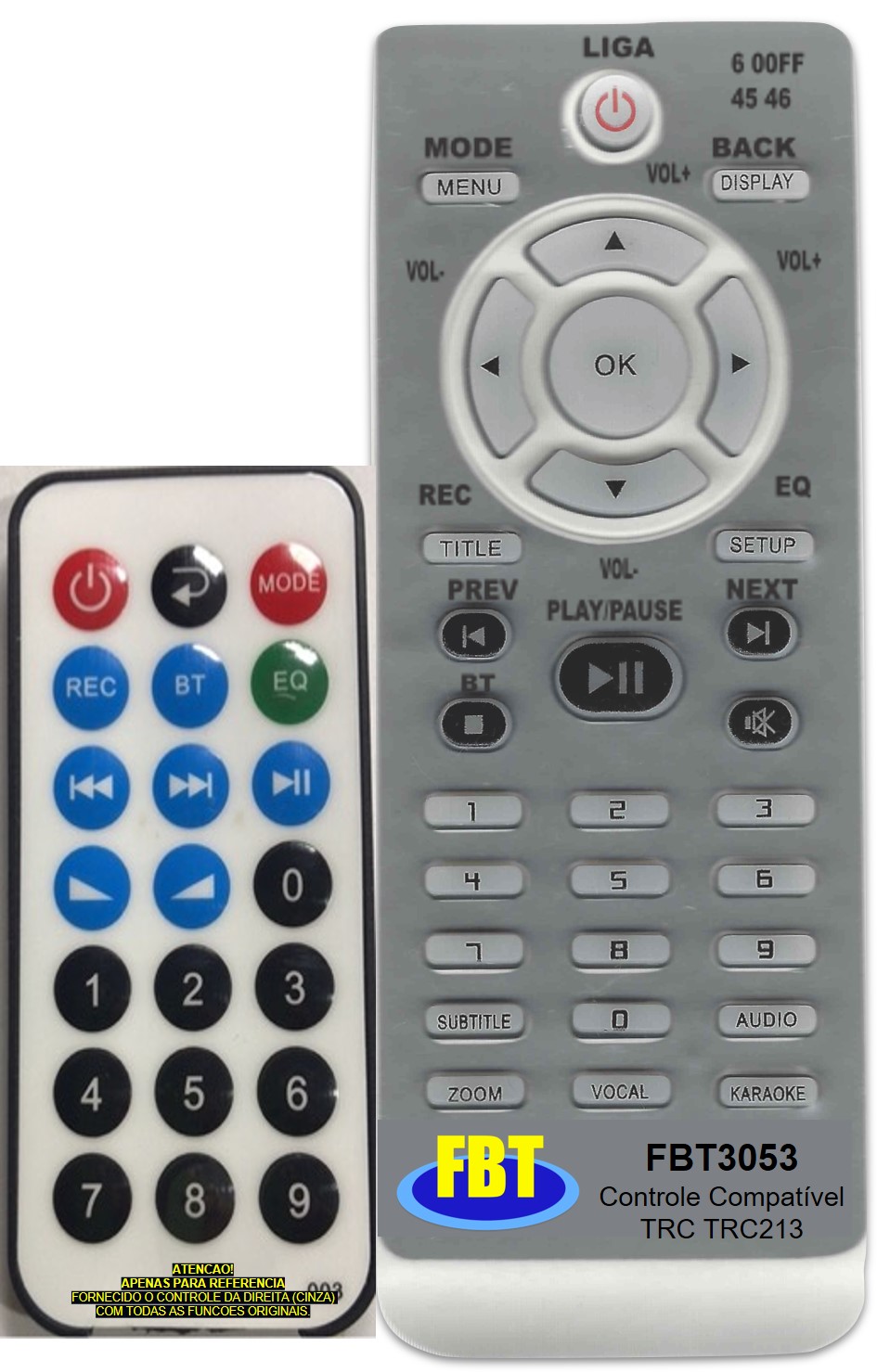 Controle Remoto Compatível TRC TRC213 FBT3053 - FBT CONTROLE REMOTO