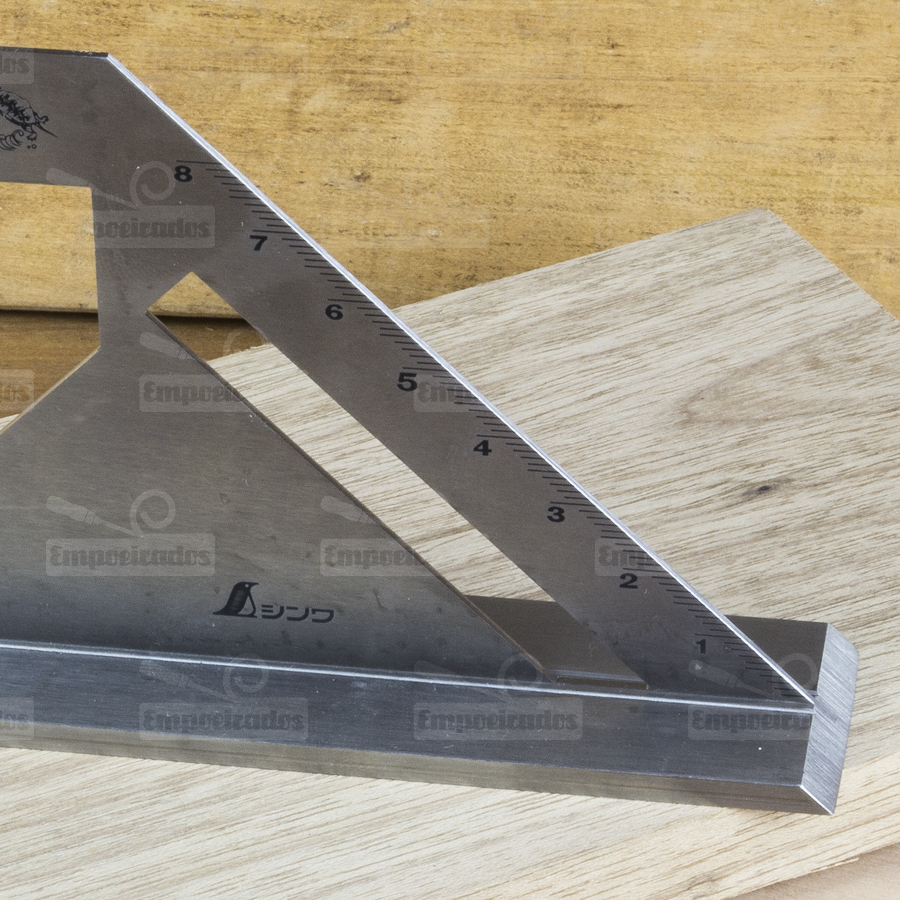 Esquadro de aço inox 45 e 90 graus - Base Larga [62189] - Shinwa - Loja ...