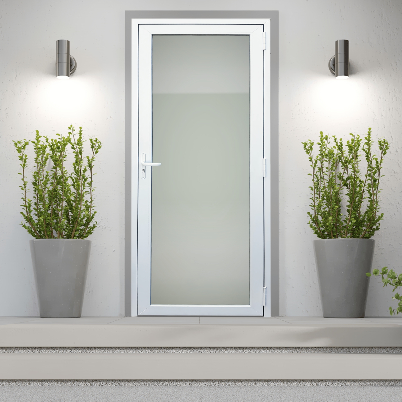 Porta 1 Vidro Temp. Pvc 216 X 80 D.Brimak - Mercosul Portas e Janelas