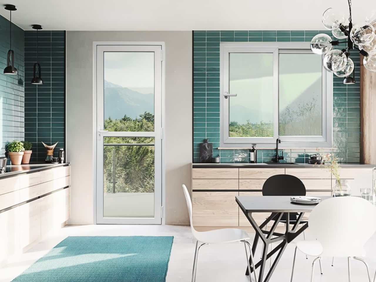 Porta 2 Vidros Inf Temp Pvc 216 X 80 E.Brimak - Mercosul Portas e Janelas