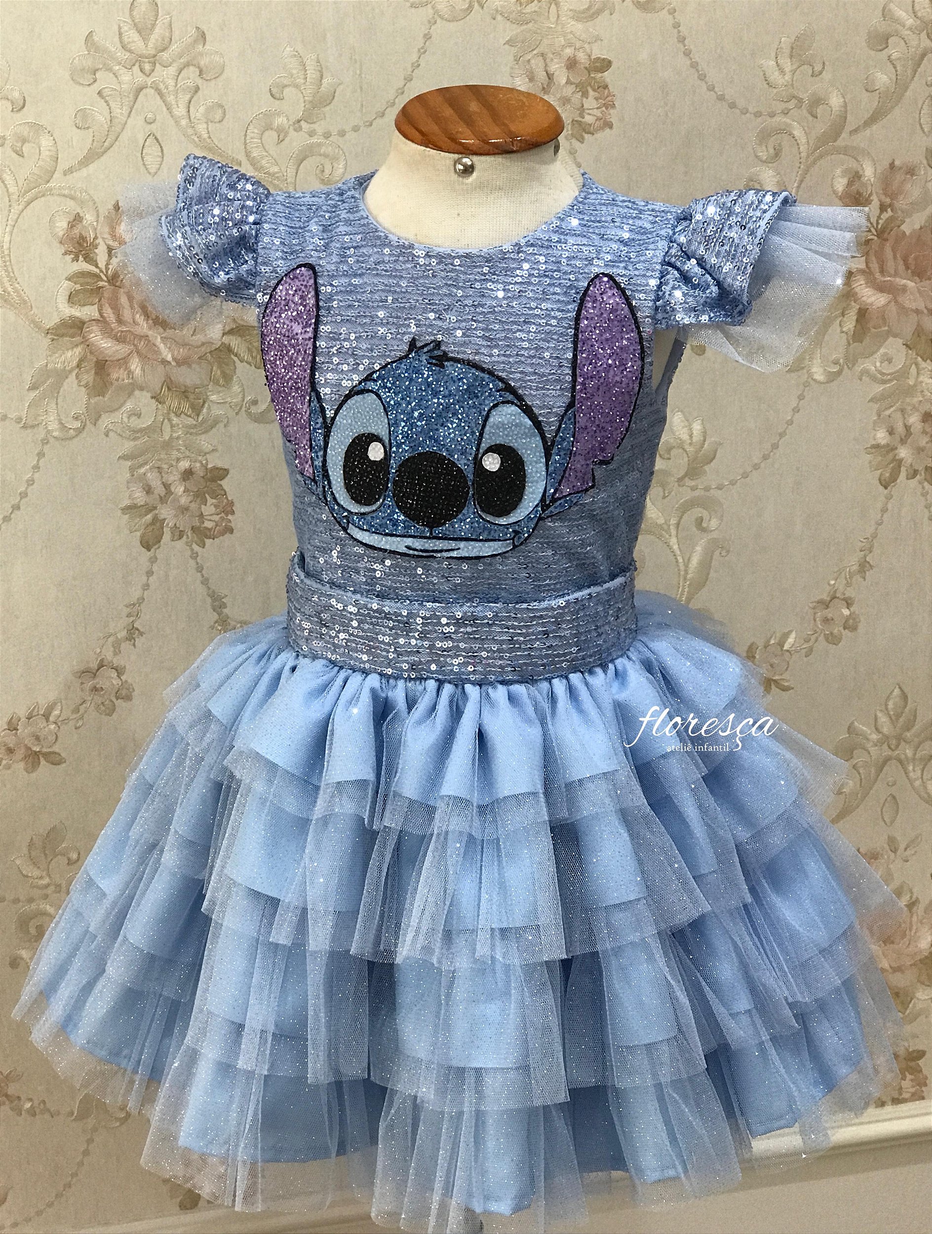 Macacão Infantil Stitch com Saia Removível - Floresça Ateliê Infantil