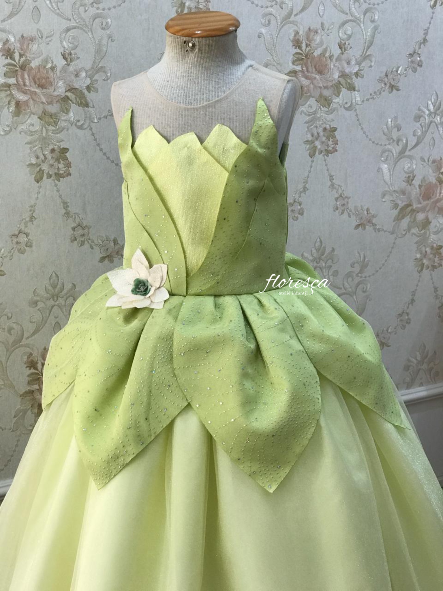 Vestido Infantil Princesa Tiana - Floresça Ateliê Infantil