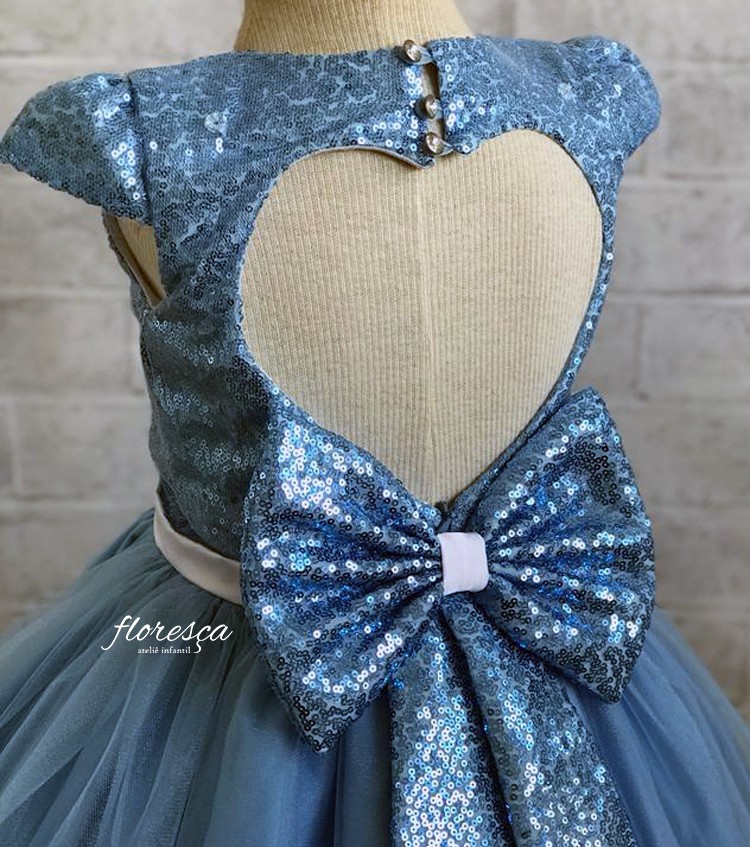 Vestido Infantil Princesa Elsa Paetê - Frozen | Floresça Ateliê ...