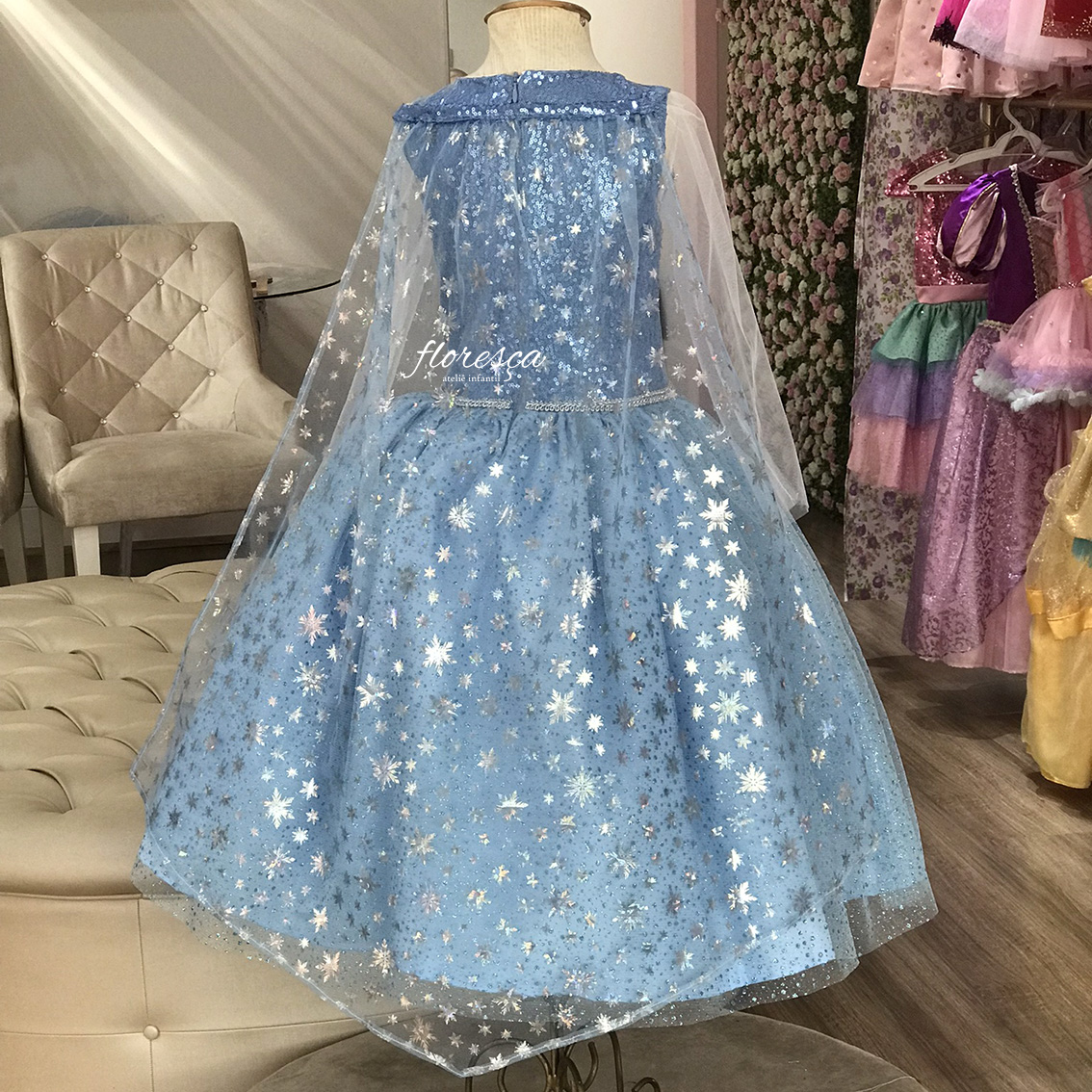 Vestido Infantil Princesa Elsa - Frozen | Floresça Ateliê - Floresça ...